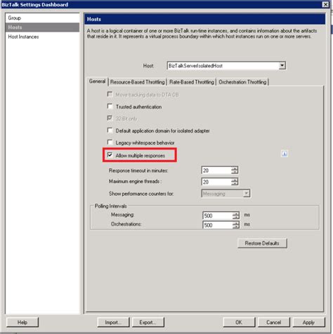Biztalk Server Host Configuration For Multiple Requestresponse Port
