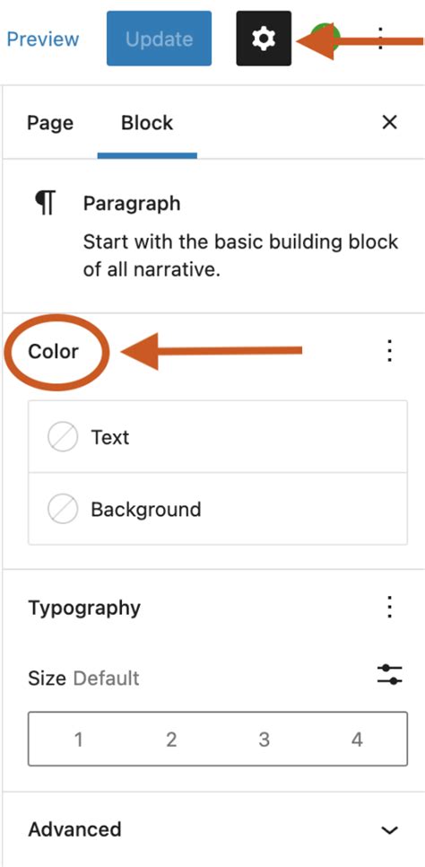 colors settings overview documentation