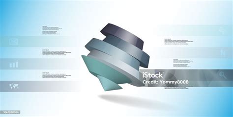 3d 그림 Infographic 템플릿입니다 라운드 국방부 6 색 부분으로 나누어져 있습니다 개체는 비스듬히 파란색 흰색 바탕에 배열 간단한 표지판 색상 막대는 측면에