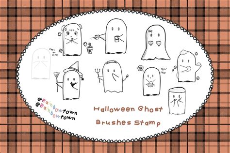 Halloween Ghost Brushes Stamp Graphic By Rainbowtown · Creative Fabrica