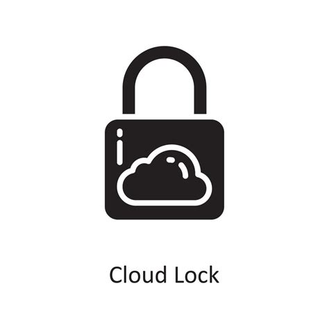 Cloud Lock Vector Solid Icon Design Illustration Cloud Computing Symbol On White Background Eps