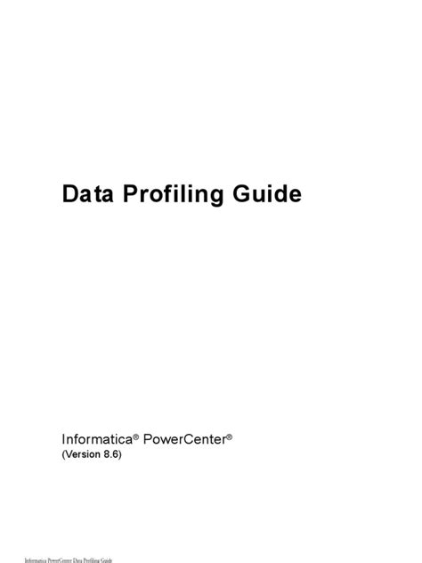 Data Profiling Guide Informatica Powercenter Pdf Metadata Copyright