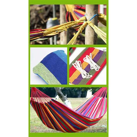 แบบพกพา เปลยวน280x80cm เปลญวนผ้าใบ แถมฟรีกระเป๋าและเชือก บ้าน เปลเดินป่าcamping Hammock Sb6064