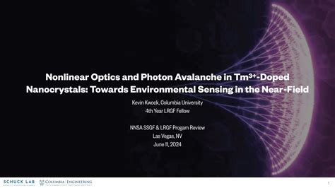 Doe Nnsa Lrgf 2024 Nonlinear Optics And Photon Avalanche In Tm3 Doped