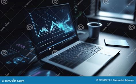 Stock Cryptocurrency Chart Trader Business Growing With Virtual