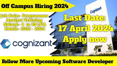 Cognizant Programmer Analyst Trainee Cognizant Off Campus Drive 2024