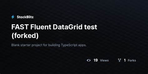 FAST Fluent DataGrid Test Forked StackBlitz