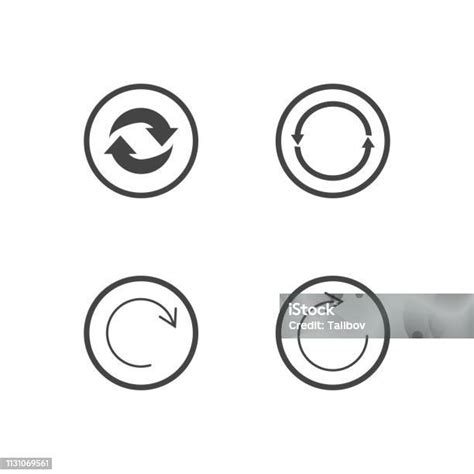 아이콘을 반복 설정 합니다 다시 로드 업데이트 다시 로드 재생 로드 화살표 아이콘 같은 4 새로 채워진 아이콘의 집합입니다 반복 아이콘 설정 0명에 대한 스톡 벡터 아트 및