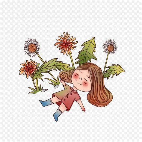 蒲公英女孩插画png图片素材下载图片编号11202752 Png素材网
