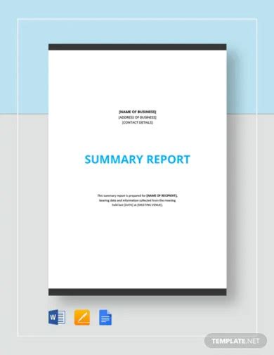 18 Summary Report Examples To Download