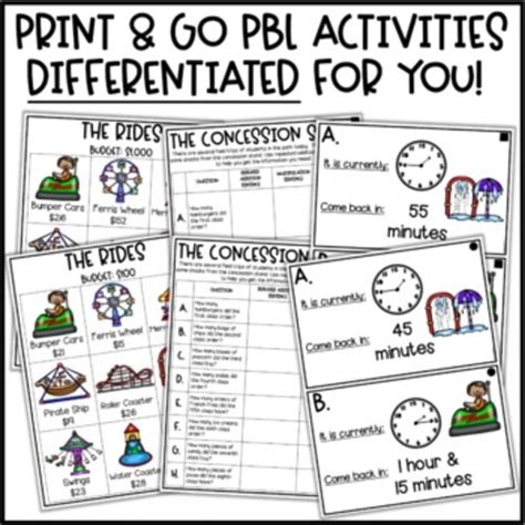 Pbl Math Enrichment Project Theme Park Project Based Learning Tpt
