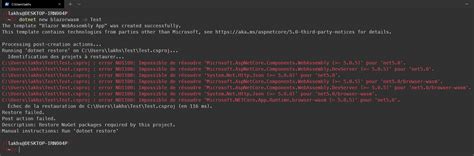 Error Nu1100 When Creating New Blazorwasm Project · Issue 6203