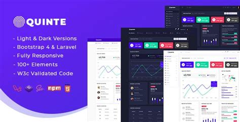 Quinte Bootstrap Laravel Admin Dashboard Template Dashboard Template Ui Framework