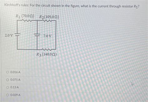 Solved Kirchhoff S Rules For The Circuit Shown In The Chegg Com