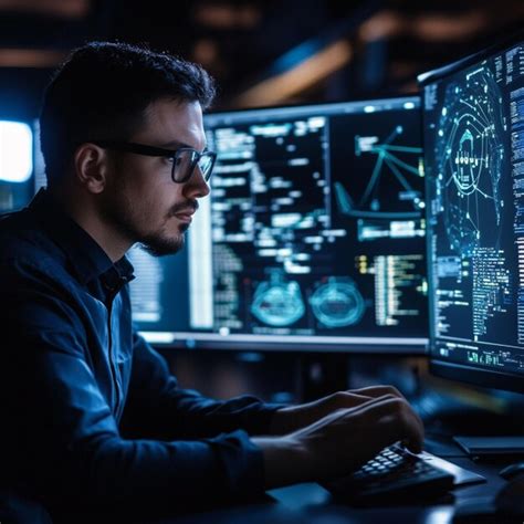 A Visual Of A Network Security Expert Analyzing Traffic Data For Signs Of A Cyber Attack
