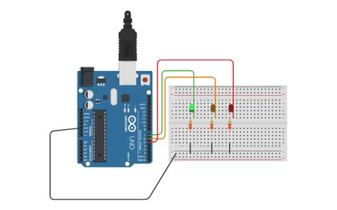 Circuit Design Traffic Light Tinkercad