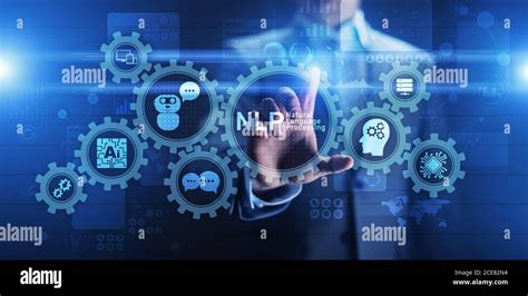 NLP Natural Language Processing Cognitive Computing Technology Concept On Virtual Screen Stock