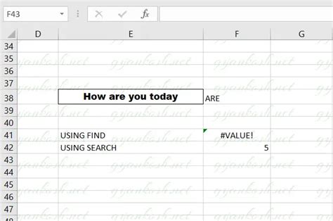 Excel Function Find Gyankosh Learning Made Easy