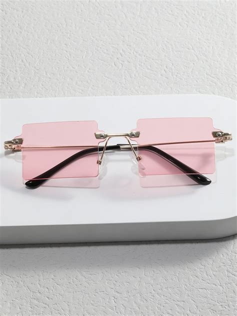 Girls Square Rimless Fashion Glasses Glasses Fashion Cute Sunglasses