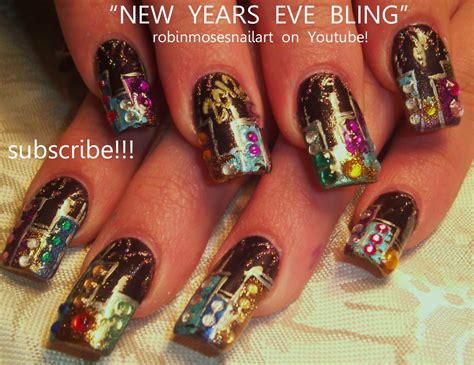 New Years Nails Bling Nail Art Firework Nails New Years Eve Nails