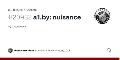 A1by Nuisance · Issue 20932 · Ublockoriginuassets · Github