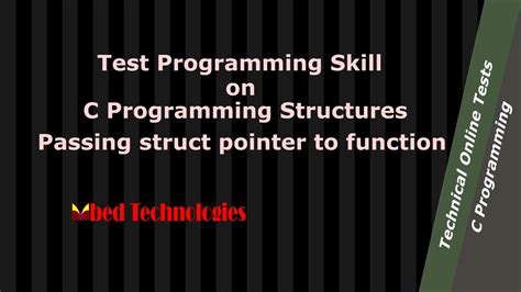 A C Programming Question On Passing A Pointer To Structure As Argument To Function Youtube
