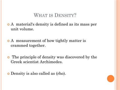 Density Meaning