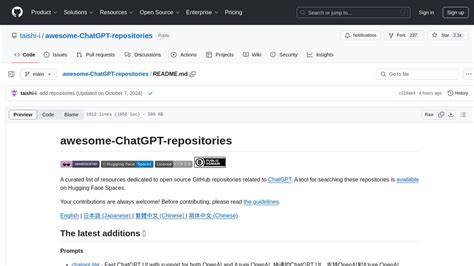 Github Awesome Chatgpt Repositories Features Alternatives Toolerific