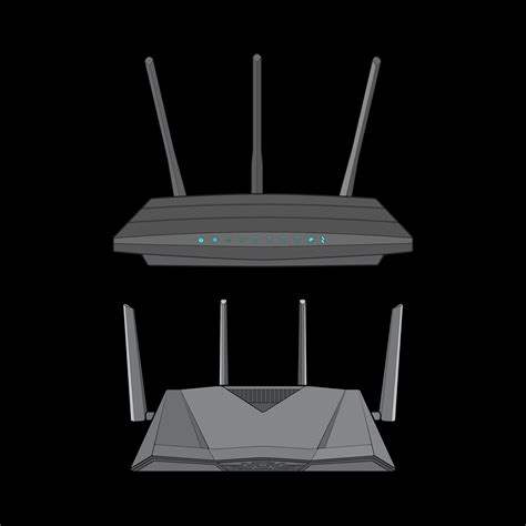 Set Of Router Vector Art Vector Art Isolated On Black Background For Coloring Book 17628837