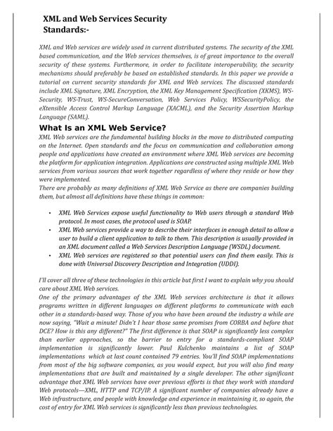 Xml And Web Services Security Standards Xml And Web Services Security