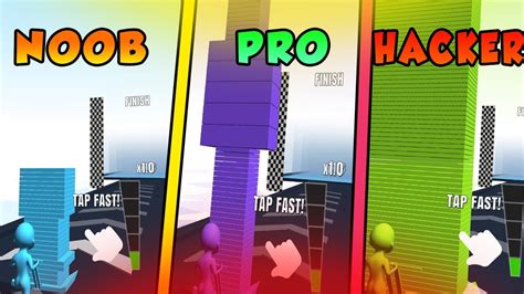 NOOB Vs PRO Vs HACKER In STACKCOLORS RUNNING MONSTERS YouTube