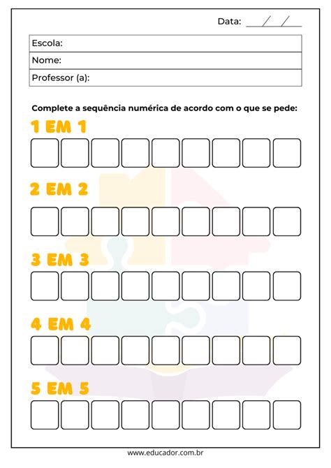 Atividades De Sequência Numérica Para 2º Ano Educador