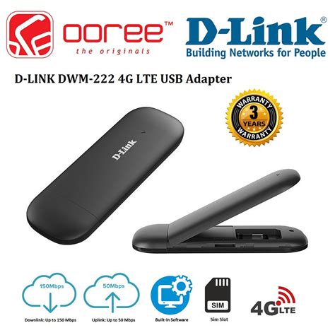 D Link Dwm 222 Usb 4g Lte Usb Dapater Modem With Microsd Card Slot And