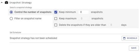 Configuring The Snapshot Strategy Option Documentation