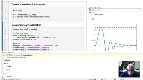 Matlab Data Analysis Min And Max Demo Youtube