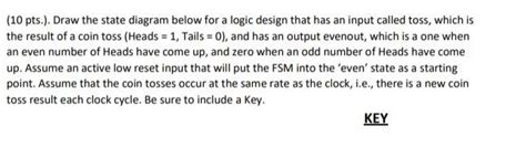 10 Pts Draw The State Diagram Below For A Logic Chegg Com