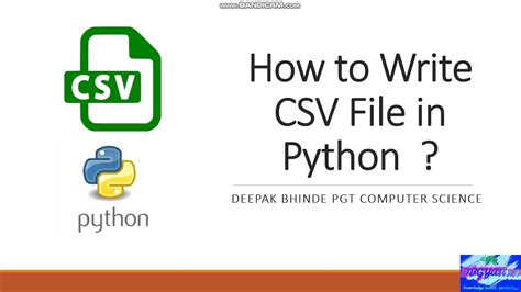 How To Write Csv File In Python Youtube