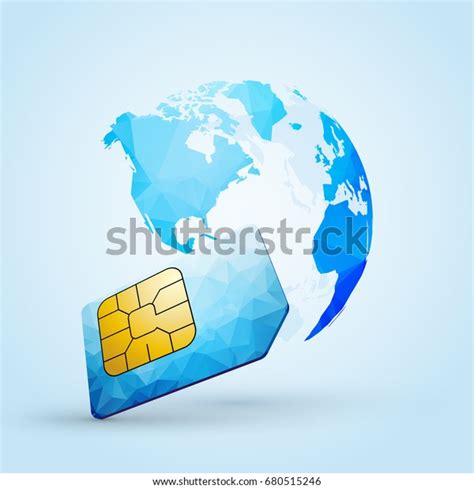 Sim Card Global Communication Planet Earth Stock Vector Royalty Free