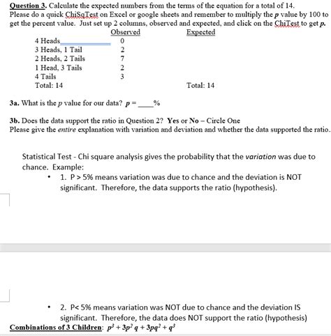 Question 3 Calculate The Expected Numbers From The Chegg Com