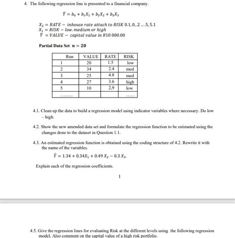 4 The Following Regression Line Is Presented To A