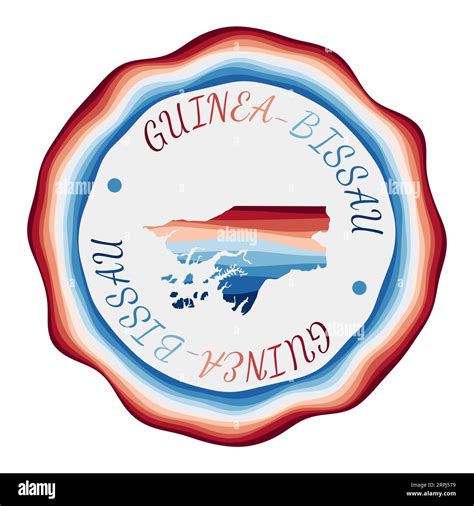 Guinea Bissau Badge Map Of The Country With Beautiful Geometric Waves