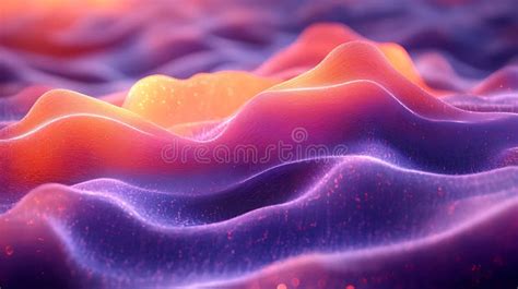 Abstract Flowing Digital Landscape Sunset Data Visualization Stock Illustration Illustration