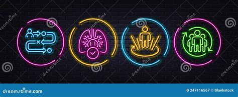 Augmented Reality Journey Path And Lungs Minimal Line Icons For Web Application Printing