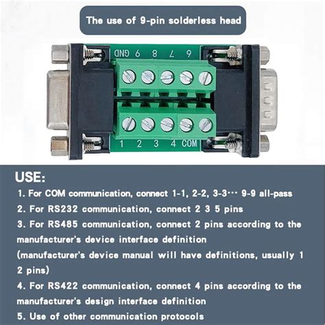 Jienk Pcs DB Male To Female Terminal Breakout Board RS D SUB Serial To Pin Port Terminal