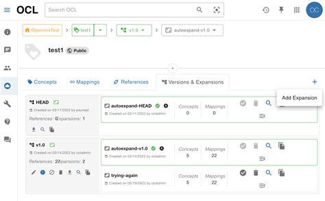 Admin User Does Not Have Option To Create New Collection Version Issue OpenConceptLab