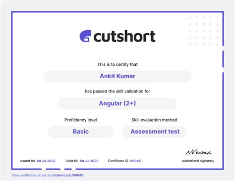 Ankits Skill Certificate For Angular 2 Cutshort