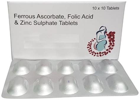 Ferrous Ascorbate Folic Acid Zinc Sulphate Tablets Exporter Supplier
