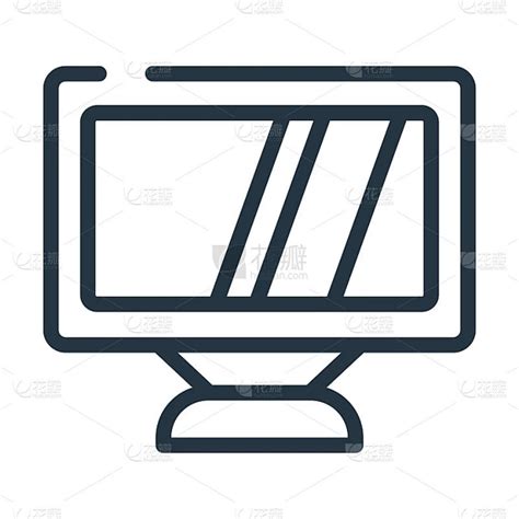 屏幕空白细线图标。屏幕，数字线性图标从技术概念孤立轮廓符号。矢量插图符号元素的网页设计和应用程序。素材 花瓣网
