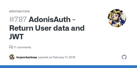 Adonisauth Return User Data And Jwt Issue Adonisjs Core Github
