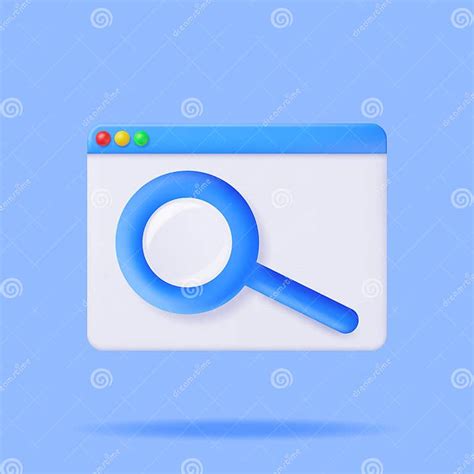 3d Browser Window And Magnifying Glass Stock Vector Illustration Of Magnifier Technology